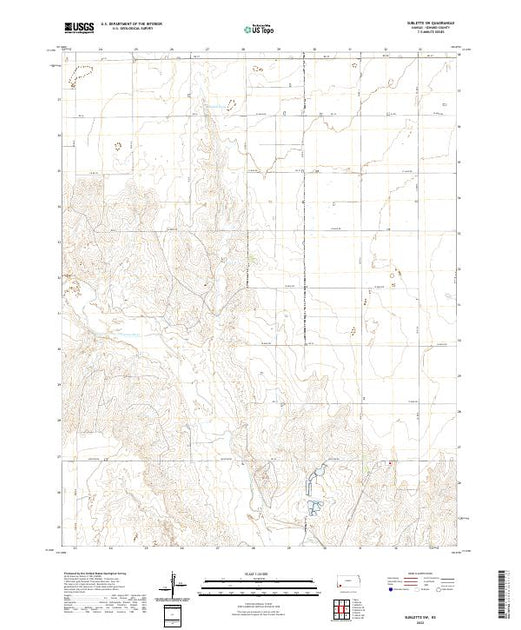US Topo 7.5-minute map for Sublette SW KS – American Map Store