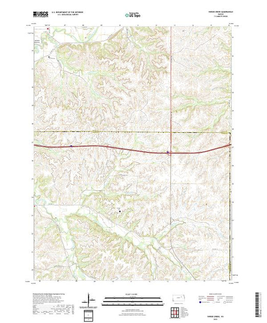 US Topo 7.5-minute map for Swede Creek KS – American Map Store