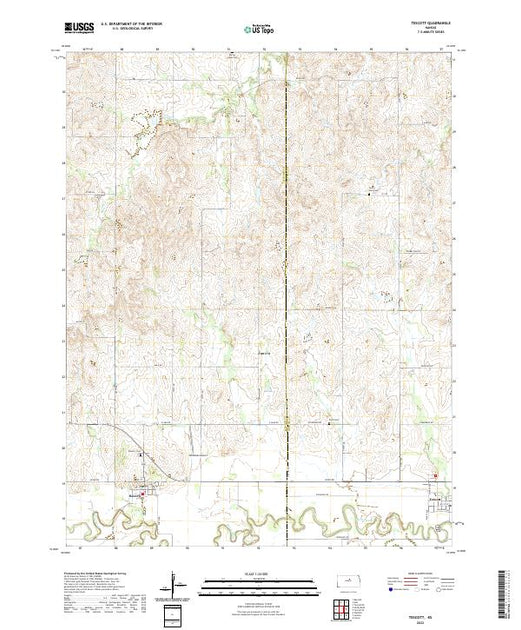 US Topo 7.5-minute map for Tescott KS – American Map Store