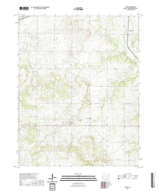 US Topo 7.5-minute map for Tyro KS – American Map Store