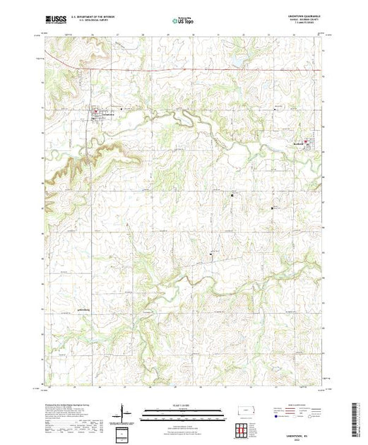 US Topo 7.5-minute map for Uniontown KS – American Map Store