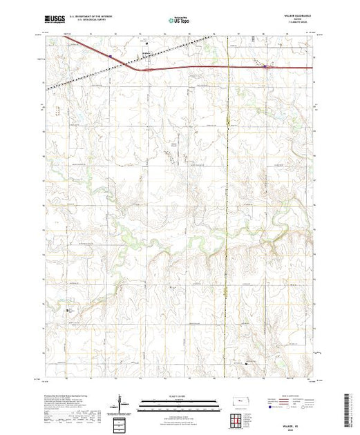 US Topo 7.5-minute map for Walker KS – American Map Store