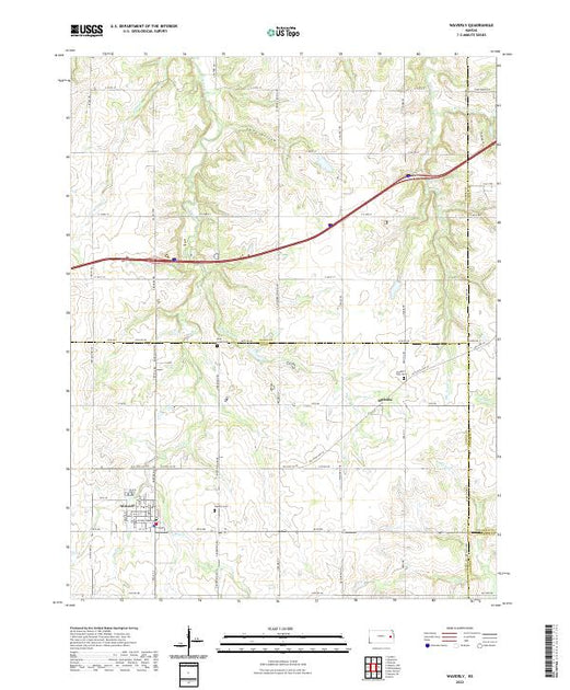 US Topo 7.5-minute map for Waverly KS – American Map Store