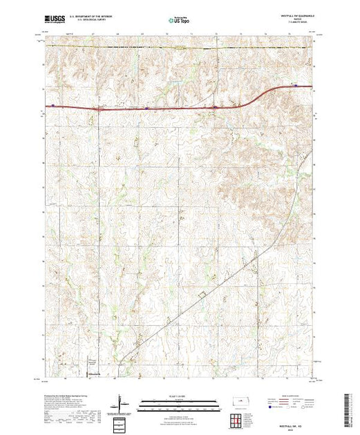 US Topo 7.5-minute map for Westfall SW KS – American Map Store