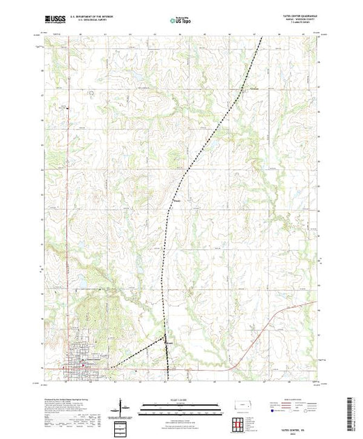 US Topo 7.5-minute map for Yates Center KS – American Map Store
