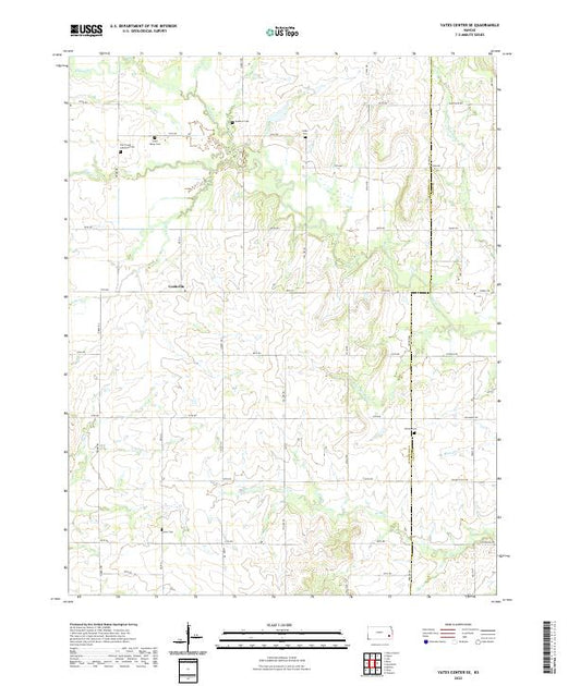 US Topo 7.5-minute map for Yates Center SE KS – American Map Store