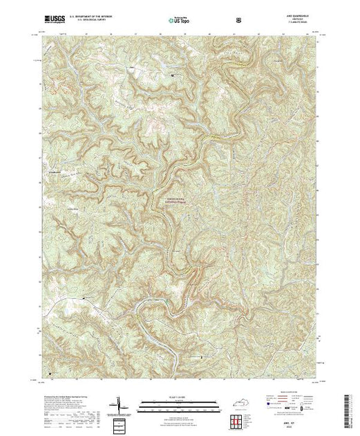 US Topo 7.5-minute map for Ano KY – American Map Store