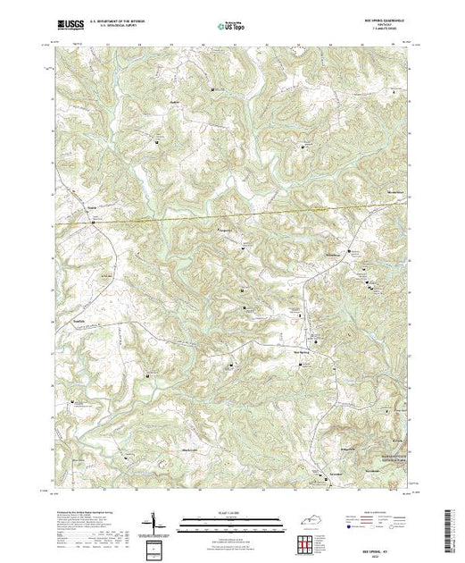 US Topo 7.5-minute map for Bee Spring KY – American Map Store