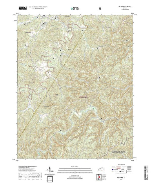 US Topo 7.5-minute map for Bell Farm KY – American Map Store