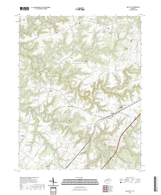 US Topo 7.5-minute map for Big Clifty KY – American Map Store