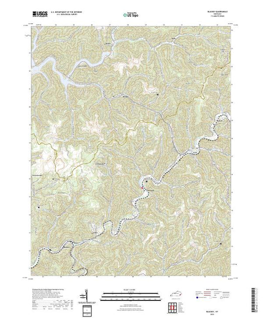 US Topo 7.5-minute map for Blackey KY – American Map Store