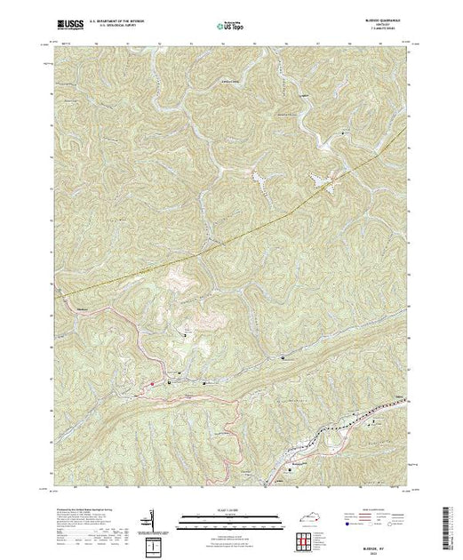 US Topo 7.5-minute map for Bledsoe KY – American Map Store