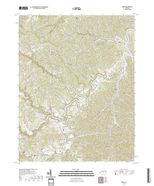 US Topo 7.5-minute map for Bruin KY – American Map Store