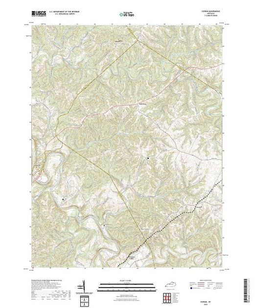 US Topo 7.5-minute map for Cowan KY – American Map Store
