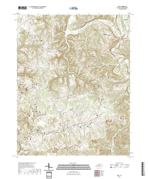 US Topo 7.5-minute map for Exie KY – American Map Store