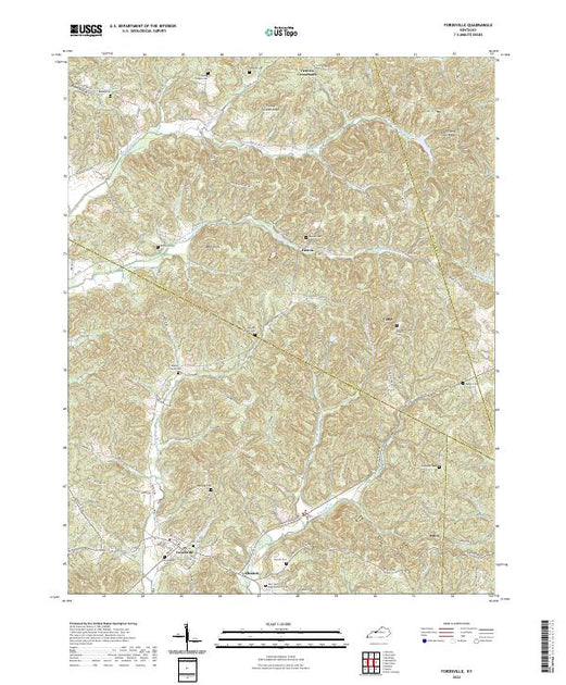 US Topo 7.5-minute map for Fordsville KY – American Map Store