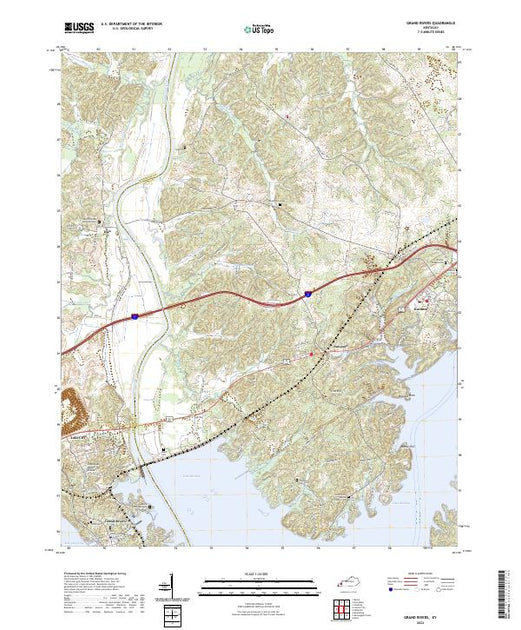 US Topo 7.5-minute map for Grand Rivers KY – American Map Store