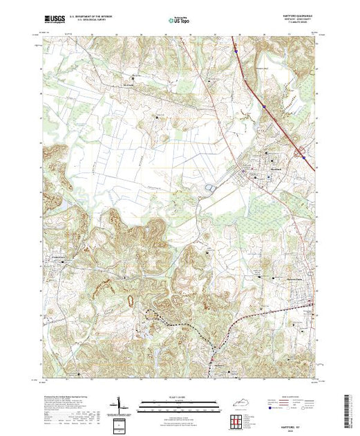 US Topo 7.5-minute map for Hartford KY – American Map Store