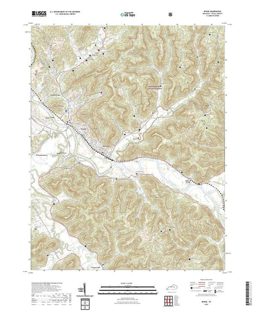 US Topo 7.5-minute map for Irvine KY – American Map Store