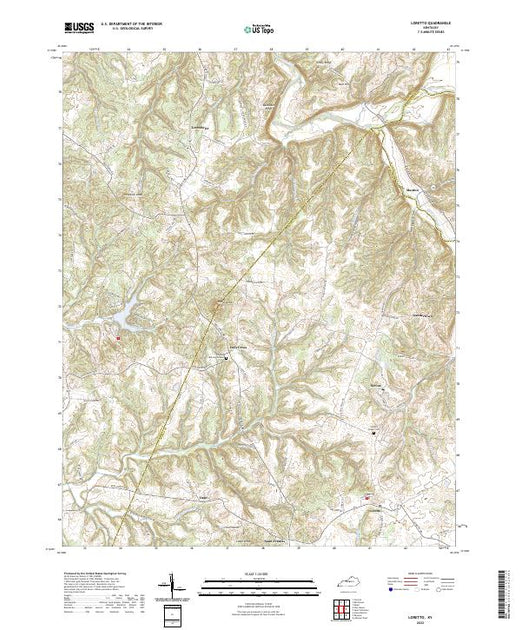 US Topo 7.5-minute map for Loretto KY – American Map Store