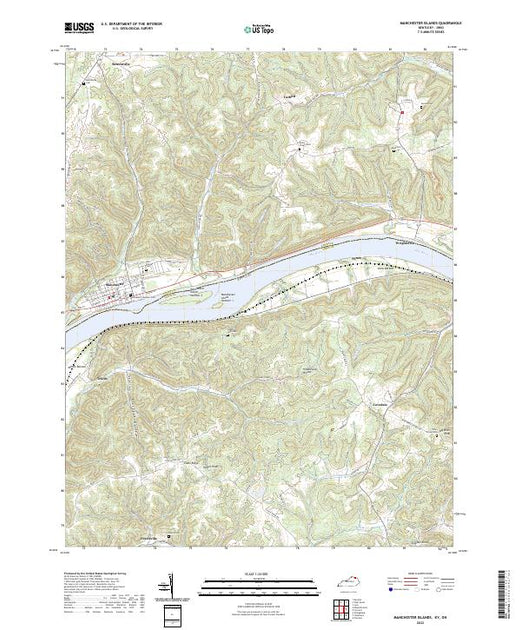 US Topo 7.5-minute map for Manchester Islands KYOH – American Map Store