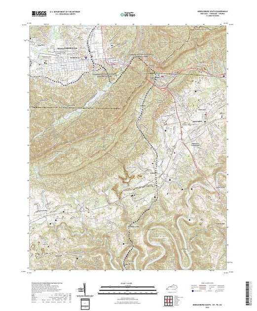 US Topo 7.5-minute map for Middlesboro South KYTNVA – American Map Store
