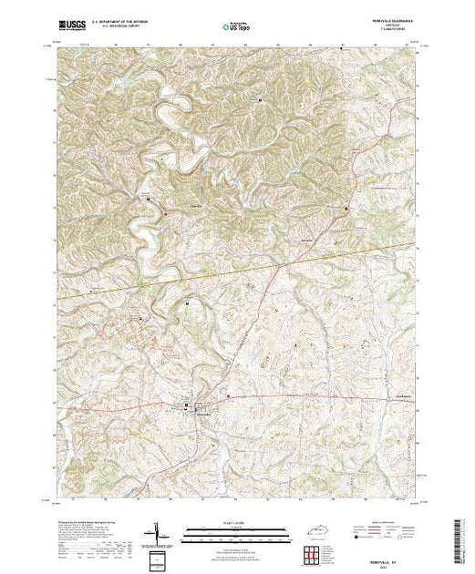 US Topo 7.5-minute map for Perryville KY – American Map Store