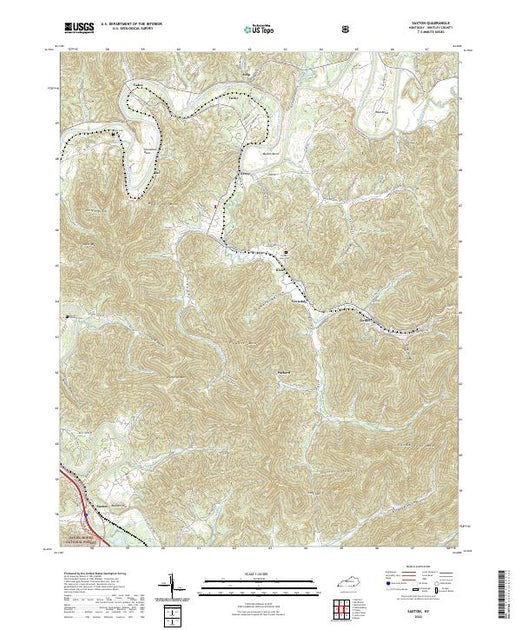 US Topo 7.5-minute map for Saxton KY – American Map Store