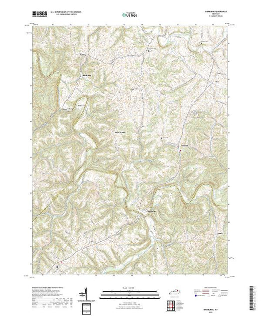 US Topo 7.5-minute map for Sherburne KY – American Map Store