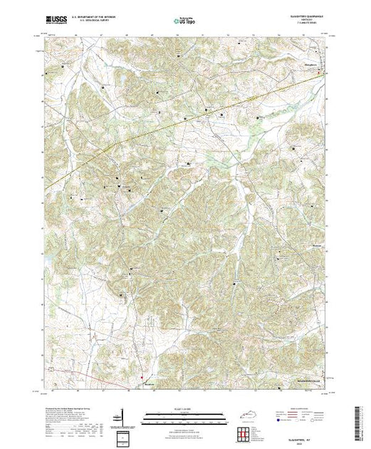 US Topo 7.5-minute map for Slaughters KY – American Map Store