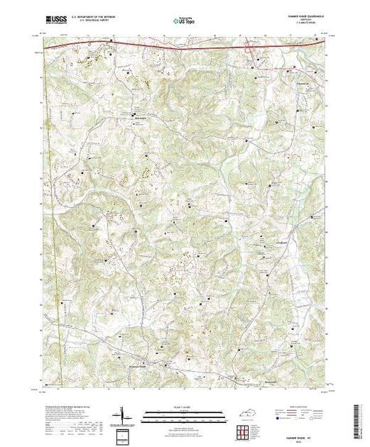 US Topo 7.5-minute map for Summer Shade KY – American Map Store
