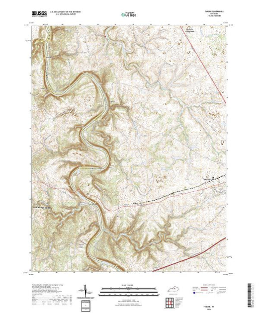 US Topo 7.5-minute map for Tyrone KY – American Map Store