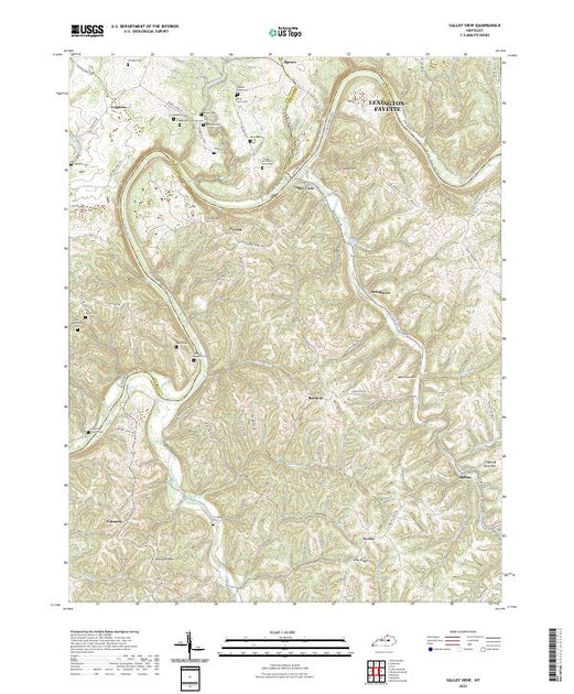 US Topo 7.5-minute map for Valley View KY – American Map Store