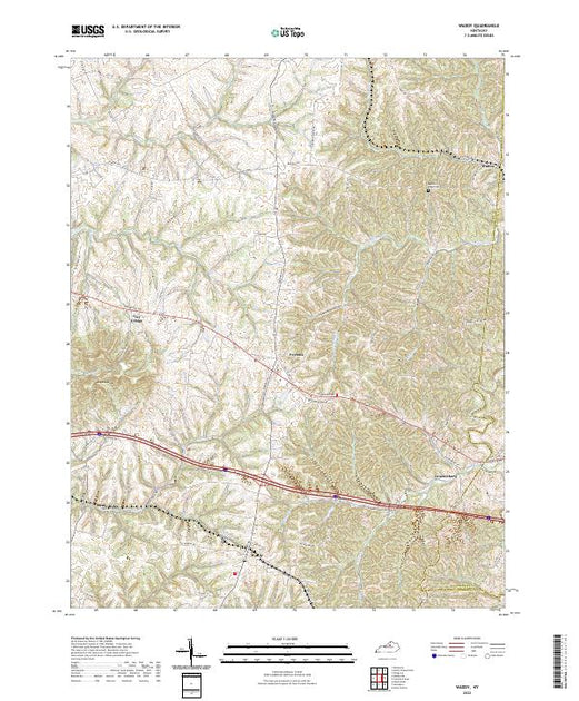 US Topo 7.5-minute map for Waddy KY – American Map Store
