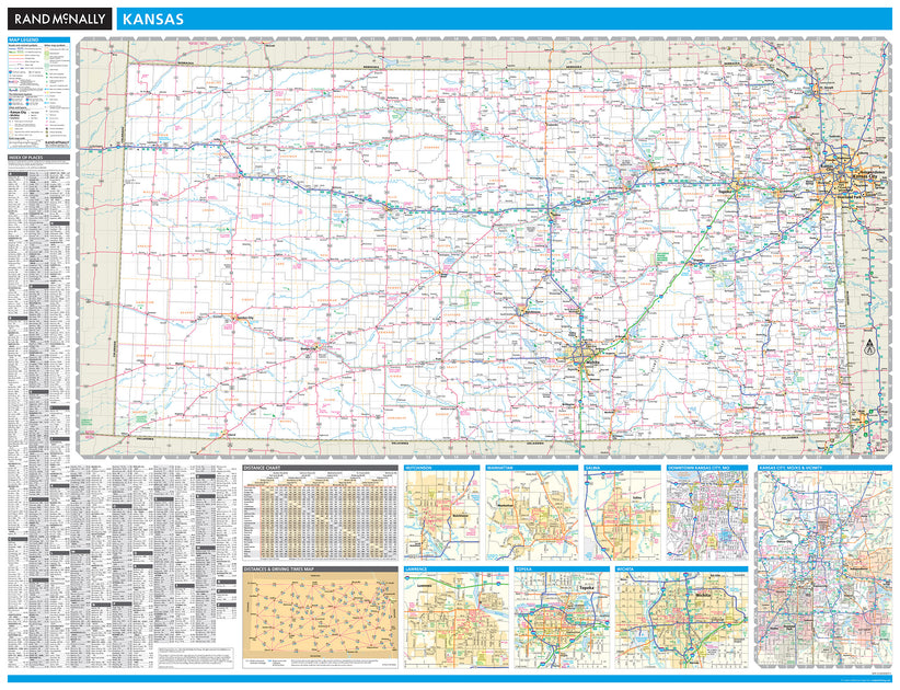 Kansas State Wall Maps – American Map Store