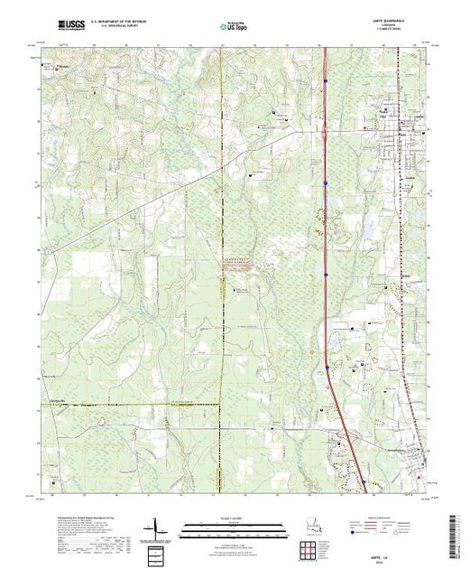 US Topo 7.5-minute map for Amite LA – American Map Store