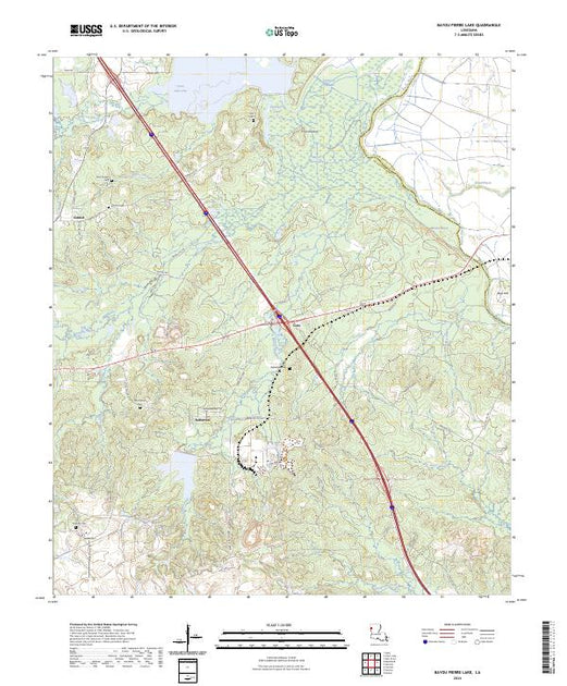US Topo 7.5-minute map for Bayou Pierre Lake LA – American Map Store