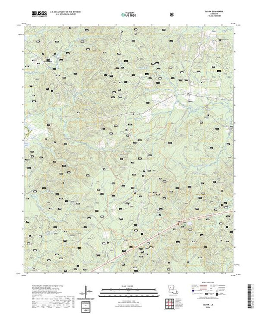 US Topo 7.5-minute map for Calvin LA – American Map Store