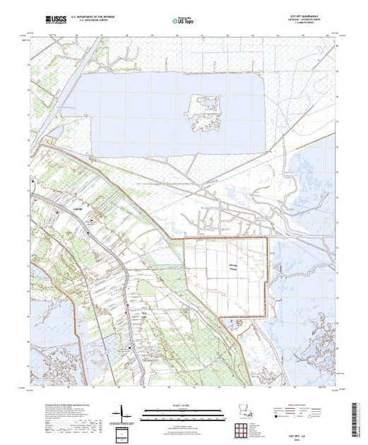 US Topo 7.5-minute map for Cut Off LA – American Map Store