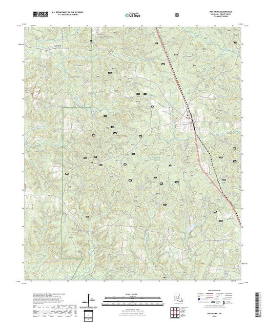 US Topo 7.5-minute map for Dry Prong LA – American Map Store