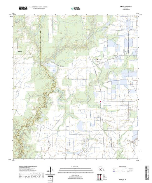 US Topo 7.5-minute map for Duralde LA – American Map Store