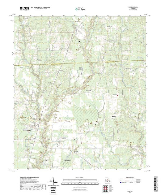US Topo 7.5-minute map for Fred LA – American Map Store