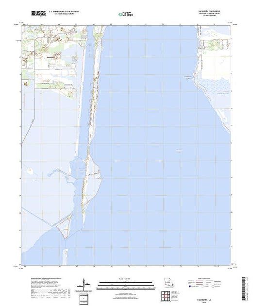 US Topo 7.5-minute map for Hackberry LA – American Map Store