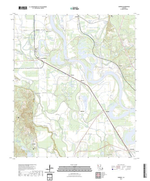 US Topo 7.5-minute map for Harmon LA – American Map Store