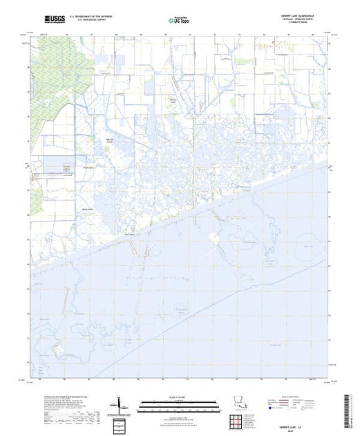 US Topo 7.5-minute map for Hebert Lake LA – American Map Store
