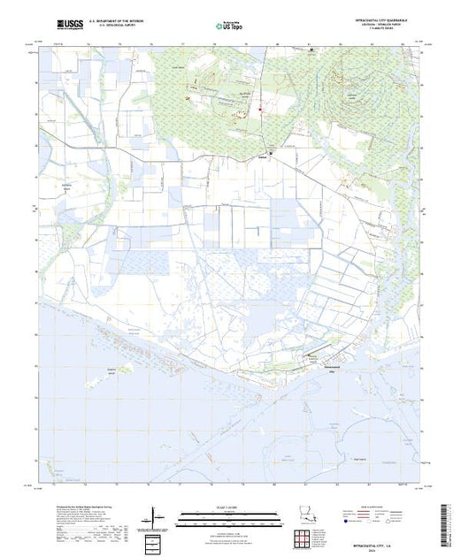 US Topo 7.5-minute map for Intracoastal City LA – American Map Store