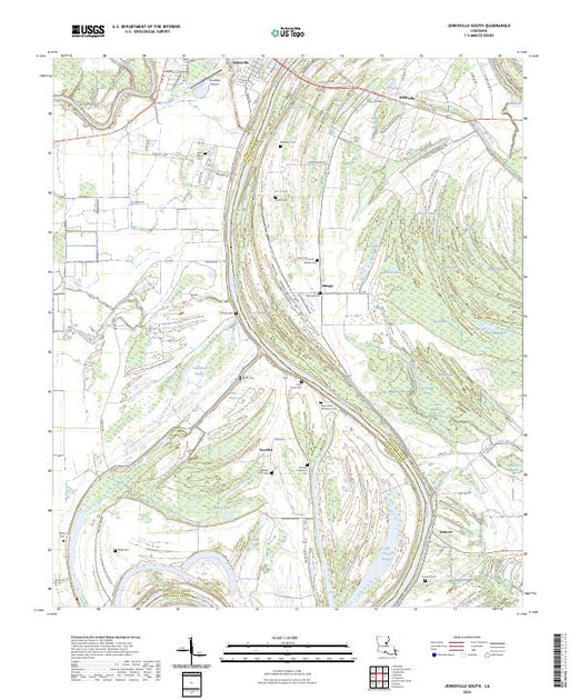 US Topo 7.5-minute map for Jonesville South LA – American Map Store