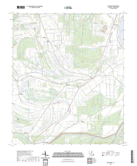US Topo 7.5-minute map for Lake Bruin LA – American Map Store