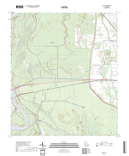 US Topo 7.5-minute map for Lottie LA – American Map Store