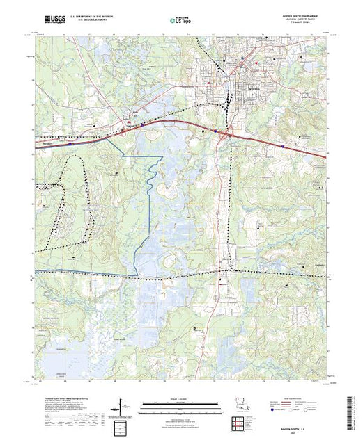 US Topo 7.5-minute map for Minden South LA – American Map Store